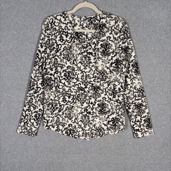 Ruff Hewn | Tops | Ruff Hewn Paisley Lace Up Top Petite Petite Black ...